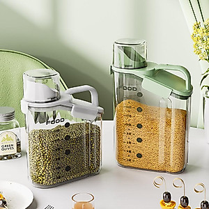 clspro Clear Airtight Food Storage Containers, Dry Food Airtight Container Thicken Plastic Clear Food Storage Box Rice Storage Bin Kitchen Cereal Containers Dispenser (White,1600ML/54OZ)