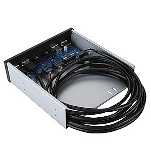 5.25 Inch Front Panel USB Hub with 2 x USB 3.0 Ports & 2 x USB 2.0 Ports & 1 x HD Audio Port 19 Pin Extension Front Panel Card Reader Support WinXP/2003/VISTA/2008/Windows 7/WIN8