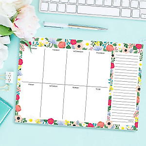 Sweetzer & Orange Floral Weekly Planner Notepad with Daily Planner Agenda Squares. 7x10" Day Planner 2024 - Student Planner, Work Planner and Checklist Pad