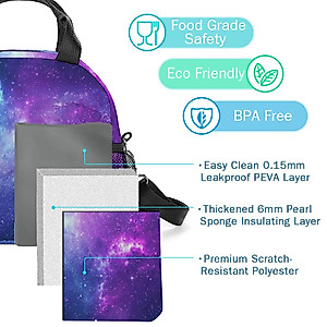 Gtonpum Lunch Bag for Kids, Cute Insulated Lunch Box with Adjustable Shoulder Strap, Reusable Thermal Lunch Tote Cooler Bag with Side Pockets for Girls Adult Women School Work Outdoor (Dragonfly)