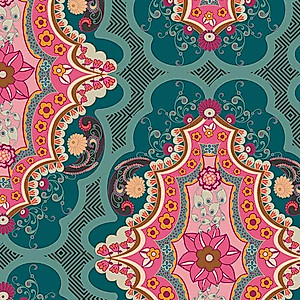 Art Gallery Fabrics Art Gallery Legendary Brit Boutique Boho Fabric, Green