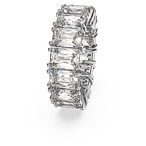 SWAROVSKI Matrix Vittore Ring, Rectangular Cut, Clear, Rhodium Finished; Size: Us 6; Eu 52