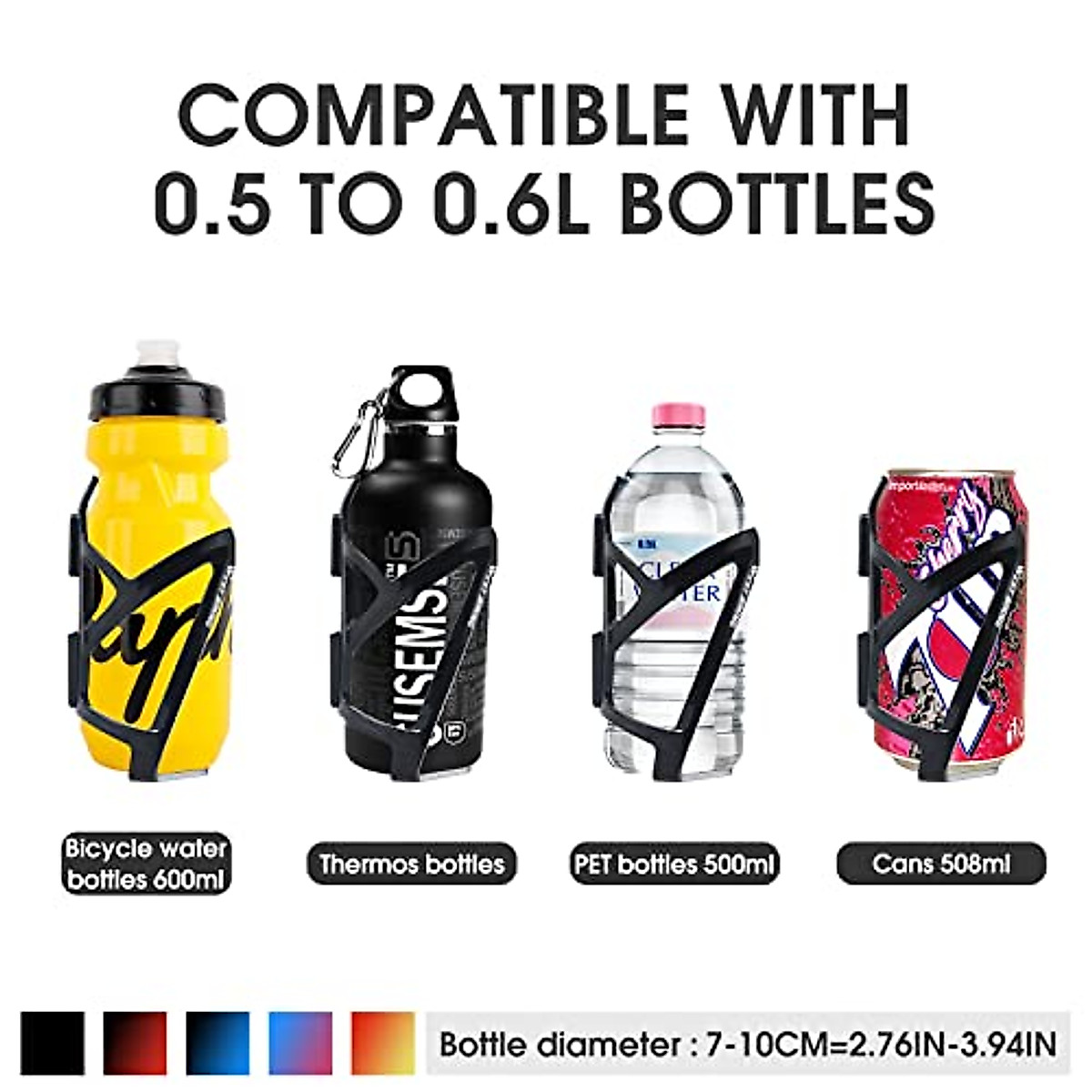 WEST BIKING Bike Water Bottle Cage, Durable Ultralight Plastic Water Drink Holder Rack, Lightweight PC for Bicycle, Cycling Bottle Holder Cages for MTB, Road/ Mountain Bikes