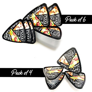 Pizza Slice Container Storage with Lids. Tray, Holder and Saver. Plastic Packs to go. The Best Idea to Serve Pizza to Your Kids. (6)