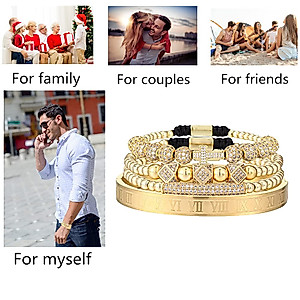 HYHONEY Gold Bracelets For Men Gold Bracelets For Women Mens Bracelet Beaded Bracelets Zircon Cross Bracelet For Men Women Stainless Steel Cuff Bangle Gold Cuff Bracelets For Women