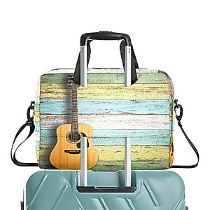 Wooden Guitar Retro Laptop Bag for Women Men Business Crossbody Computer Bag Laptop Case Water Resistant Travel Messenger Briefcase with Handle Fits 13 14 15 16 Inch Notebook and Laptop