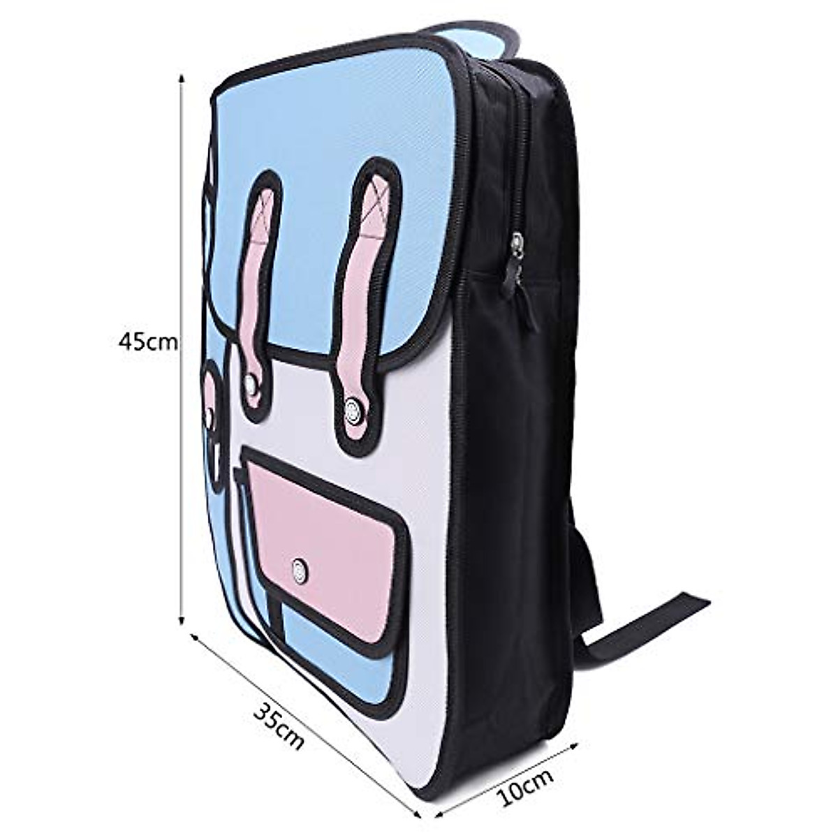3D Jump Style 2D Drawing From Cartoon Paper Backpack Shoulder Bag Comic Bookbag