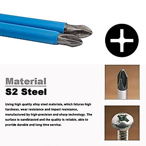 VESTTIO Anti Slip Phillips PH2#2 Screwdriver Bit Set 10PCS 1/4 Inch Hex Shank 6 Inch/150 mm Length S2 Steel with Magnetic for Power Screwdriver Impact Drill Toolkit