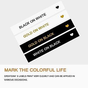 Greateam Compatible Label Tape Replacement for P-Touch Tape 12mm 0.47" Brother 1/2Inch TZe Label Tape TZe-134 TZe-234 TZe-334 (Gold on Clear/White/Black) for Brother PT-D210 PT-D400 PT-D600 PT700, 3PK