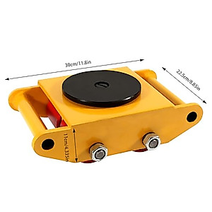 plytinsg 6T Car Dolly Machine Skates Shipping Container Wheels Industrial Mover 13200LBS Machinery Skate with Steel Rollers Cap 360 Degree Rotation USA Stock