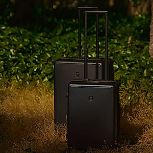 LEVEL8 Elegance Matte Luggage Set,Lightweight Hardside Suitcase With Spinner Wheels,TSA Lock,2-Piece Set(Black, 20/28-Inch)