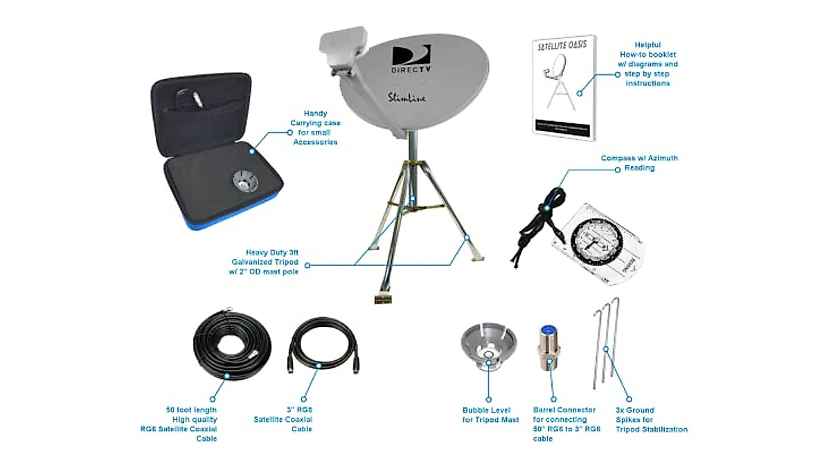 DIRECTV SWM HD Portable Satellite Dish Kit for RV & Mobile