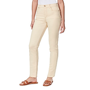 Gloria Vanderbilt Women's Amanda Classic High Rise Tapered Jean, Almond Cream