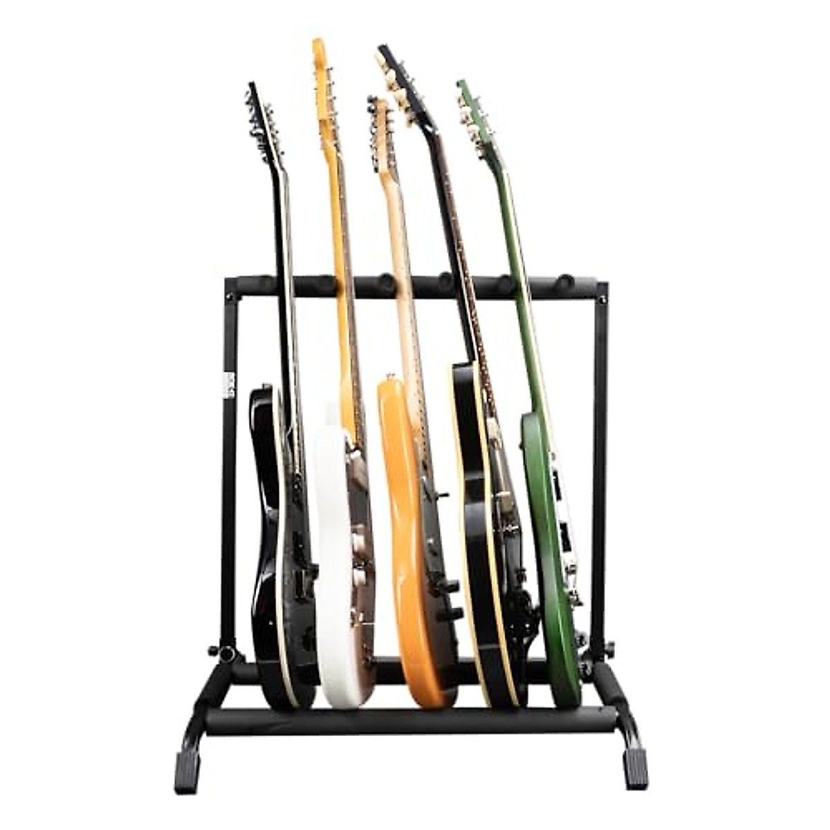 Rok-It Multi Guitar Stand Rack with Folding Design; Holds up to 5 Electric or Acoustic Guitars (RI-GTR-RACK5)