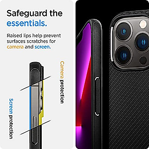 Spigen Mag Armor (MagFit) Compatible with MagSafe Designed for iPhone 13 Pro Max Case (2020) - Matte Black