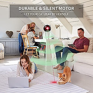 Valonii Rechargeable Motion Activated Cat Laser Toy Automatic,Interactive Cat Toys for Indoor Kitten/Dogs/Puppy,Fast and Slow Mode,1200 mAh Battery,Adjustable Circling Ranges (Fixed)