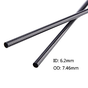 ZSHJGJR 3K Archery Pure Carbon Arrow Shaft 350 Spine ID 6.2mm Raw Bare Arrow Shaft Carbon Shaft Tube 31.5 Inches for Competitive Competitions DIY Hunting Target Practice Arrows 6/12/24pcs (6)