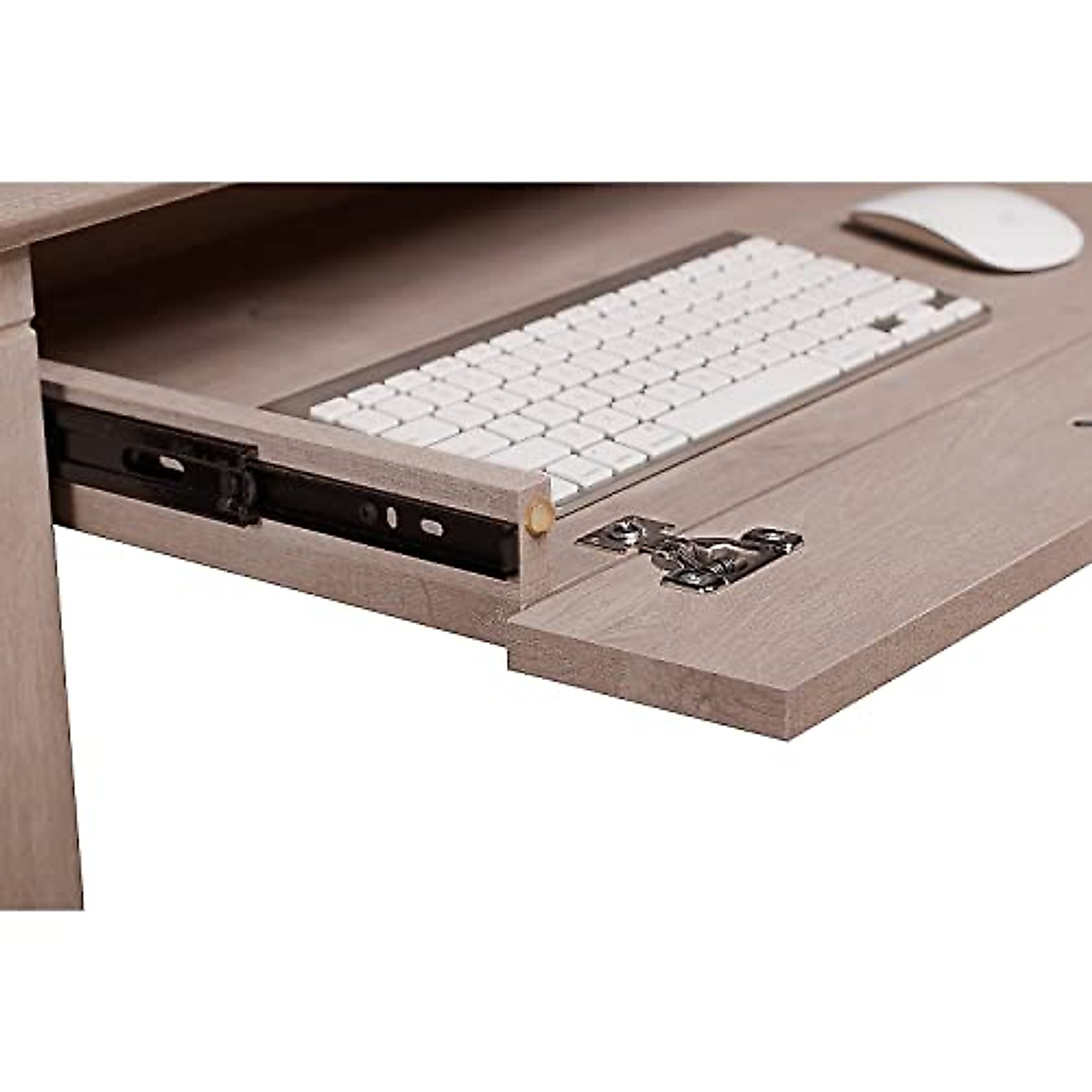 Bush Furniture Key West Collection 54W Single Pedestal Desk in Washed Gray