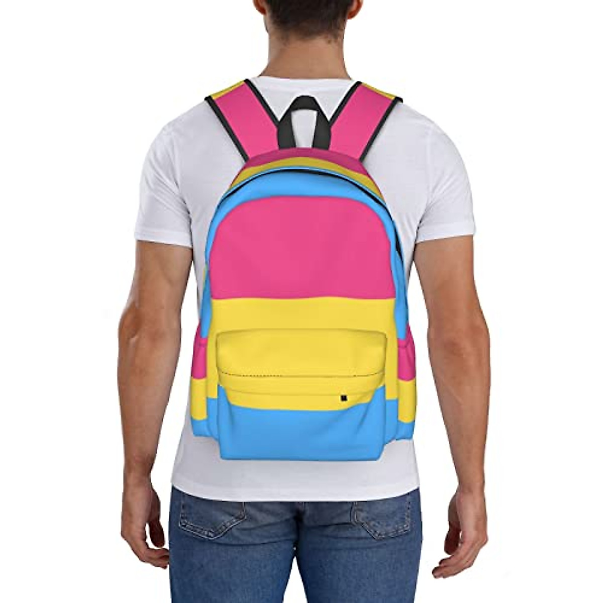 DGHREAW Pansexual Pride Flag Backpack for Men Women Girls Boys School Bag Travel Bag Lightweight Laptop Backpack with Pocket