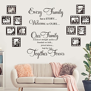 Family Wall Stickers Contains 12 Pieces of Picture Frames, Every Family Has a Story Family Wall Stickers Our Family is a Circle Wall Stickers for Living Room Wall Stickers Decor