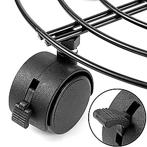 KEILEOHO 2 Pack 10.6 Inches Metal Plant Caddy with Wheels, Heavy Duty Plant Caddy Stands, Rolling Plant Stand for Indoor, Outdoor, Garden, House, Black