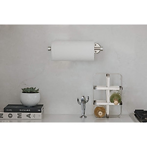 Umbra - 1009237-410 Cappa Paper Towel Holder – Modern Under Cabinet or Wall Mount Dispenser (Horizontal or Vertical), 14"L x 4"W x 2.6"H, Nickel