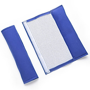 BESULEN Auto Seat Belt Cover, 2 Pack Car Safety Seatbelt Shoulder Pad for More Comfortable Driving, Universal Soft Harness Pad for Backpack Handbag Camera Straps, Compatible with All Cars (Blue)