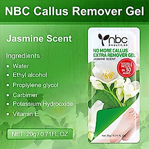 Feet Callus Remover Gel, 12 Packs 8.4 oz with Pumice Stone Scrubber Kit for Professional Pedicure Remove Hard Skins Heels Callouses, Jasmine Scent