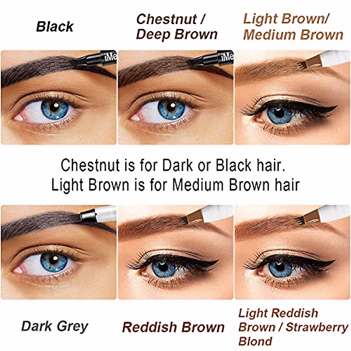 iMethod Eyebrow Pen - iMethod Eye Brown Makeup, Eyebrow Pencil with a Micro-Fork Tip Applicator Creates Natural Looking Brows Effortlessly and Stays on All Day, Light Brown