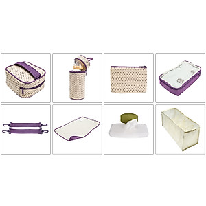 SoHo Animals Diaper Tote Bag 10Pc, ElephantsPurple