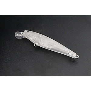 10PCS Unpainted Lure Blanks 3.26g 6.8cm with Free 3mm Special Eye Crankbait Simulation Blank Body Clear Hard Baits Trout Salmon Minnow Lure Popper Lures Topwater Freshwater LQN25