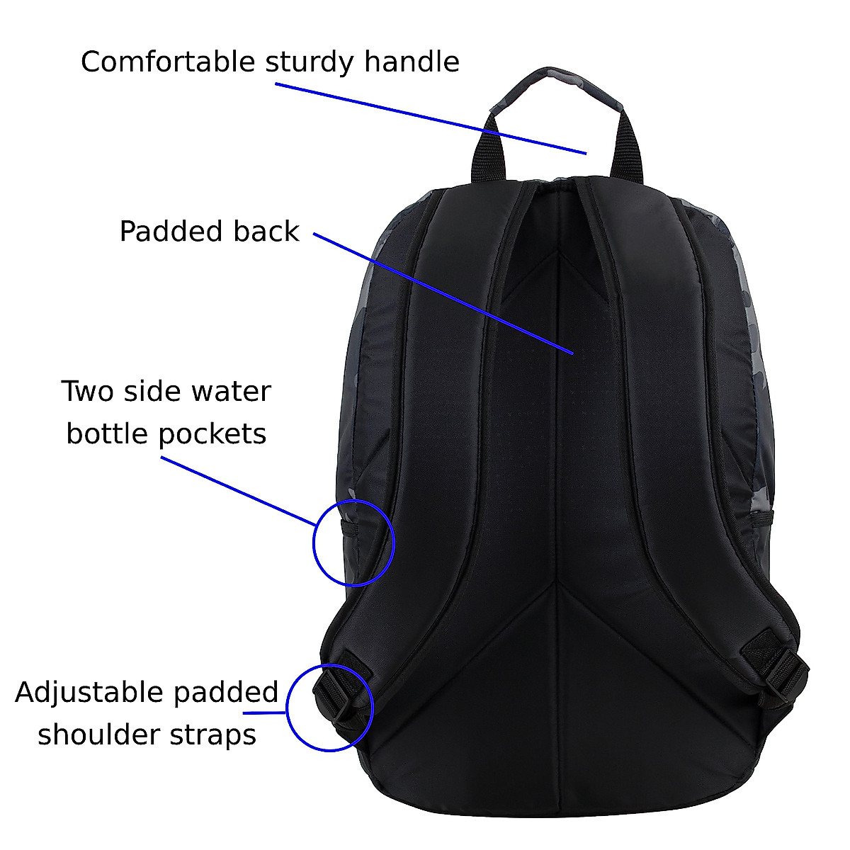 FUEL Lunch Backpack Set Teens Student Water Resistant Bookbag Bag Soft Reusable Insulated Cooler Lunch Box Thermal Travel Office Lunch Bag, Grey Camo