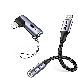 UGREEN Headphone Adapter for iPhone Bundle with Braided Lightning to 3.5mm Adapter