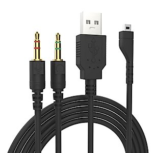 Replacement 3.5mm Arctis Headset Cord, Arctis 7 Audio Cable Wire Compatible with SteelSeries Arctis 5, Arctis 3, Arctis Pro Wireless, Arctis Pro Gaming Headsets to PC Laptop, 6FT