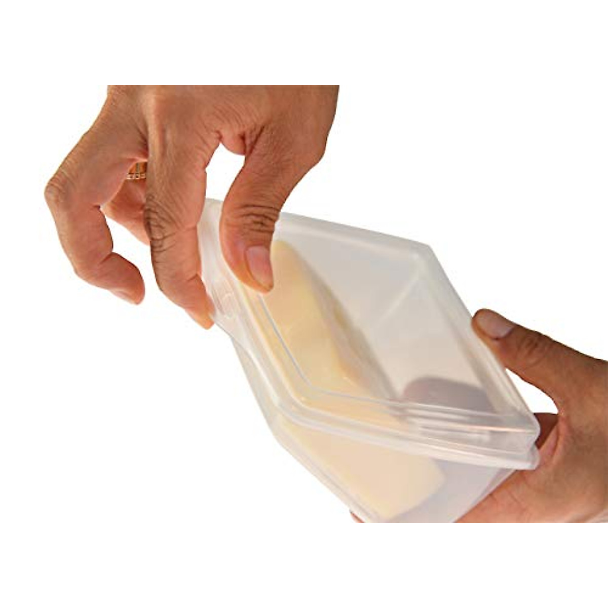 Home-X Oblique Plastic to-Go Container for Cheese Wedges, Cake, and Pie Slices