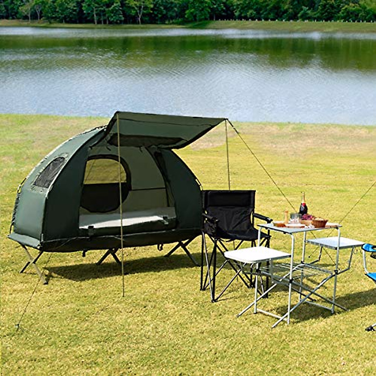 UMTEC 2-Person Compact Portable PopUp Tent Air Mattress and Sleeping Bag