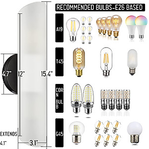 DAYCENT Modern Farmhouse Black Bathroom Light Fixtures Wall Sconces Set of Two Cylinder Sconce Lighting