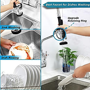 Launceter Commercial Faucet with Sprayer, 8 Inch Center Wall Mount Kitchen Faucet with 8" Swivel Spout, 20" Height Compartment Sink Faucet with Pre-Rinse Sprayer for Restaurant Industrial