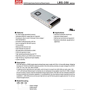MEAN WELL MW LRS-350-36 36V 9.7A 350W Single Output Switching Power Supply