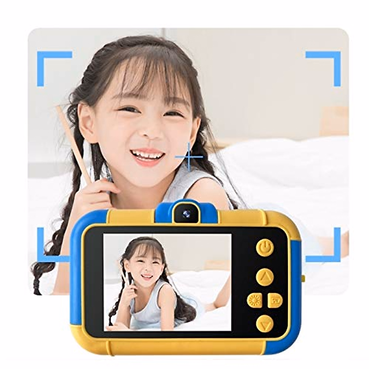 unmarked Selling High-Definition Dual-Camera Photo Children Digital Camera Baby Toytoy (Color : Blue Yellow)