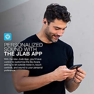 JLab JBuds Mini True Wireless Bluetooth Earbuds + Charging Case, Charcoal Black, IP55 Sweat and Dust Proof, Bluetooth Multipoint, Be Aware Audio, 3 EQ Sound Settings, Crystal Clear Calls