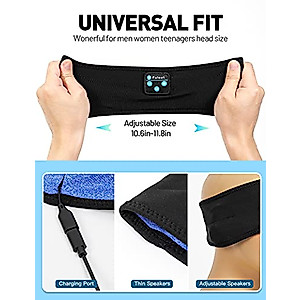 Voerou Sleep Headphones, Bluetooth Sleeping Headphones Sports Headband with Ultra-Thin Speakers, Headphones for Sleeping,Side Sleepers, Running, Workout, Travel, Yoga, Insomnia, Meditation