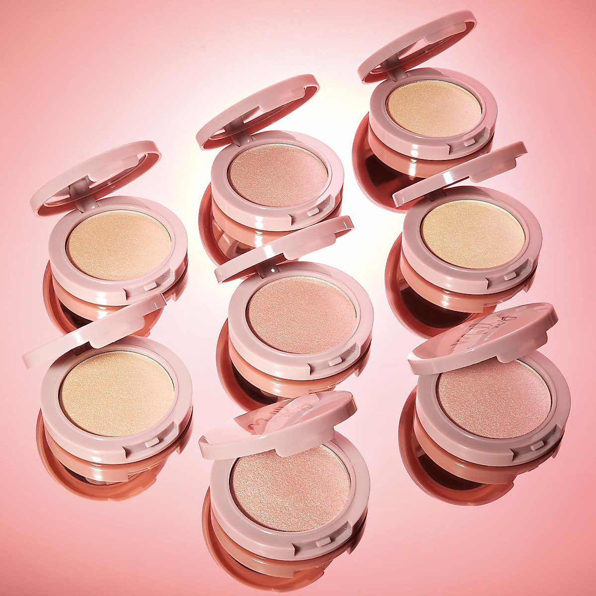 Mally Beauty Positive Radiance Skin Perfecting Highlighter, Liquid-Powder Luminous Formula, Pearlicious Pink