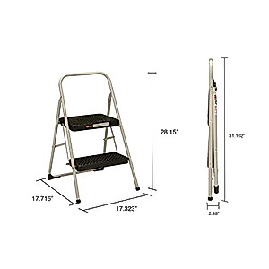 Cosco 2-Step Household Folding Step Stool, Gray