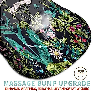 Kuosgm Large Ergonomic Mouse Pad Wrist Support with Gel Massage Bump, Carpal Tunnel Pain Relief Mousepad Wrist Rest for PC & Wireless Mouse, Memory Foam Wrist Pad for Mouse(12x8 inch, Midnight Floral)