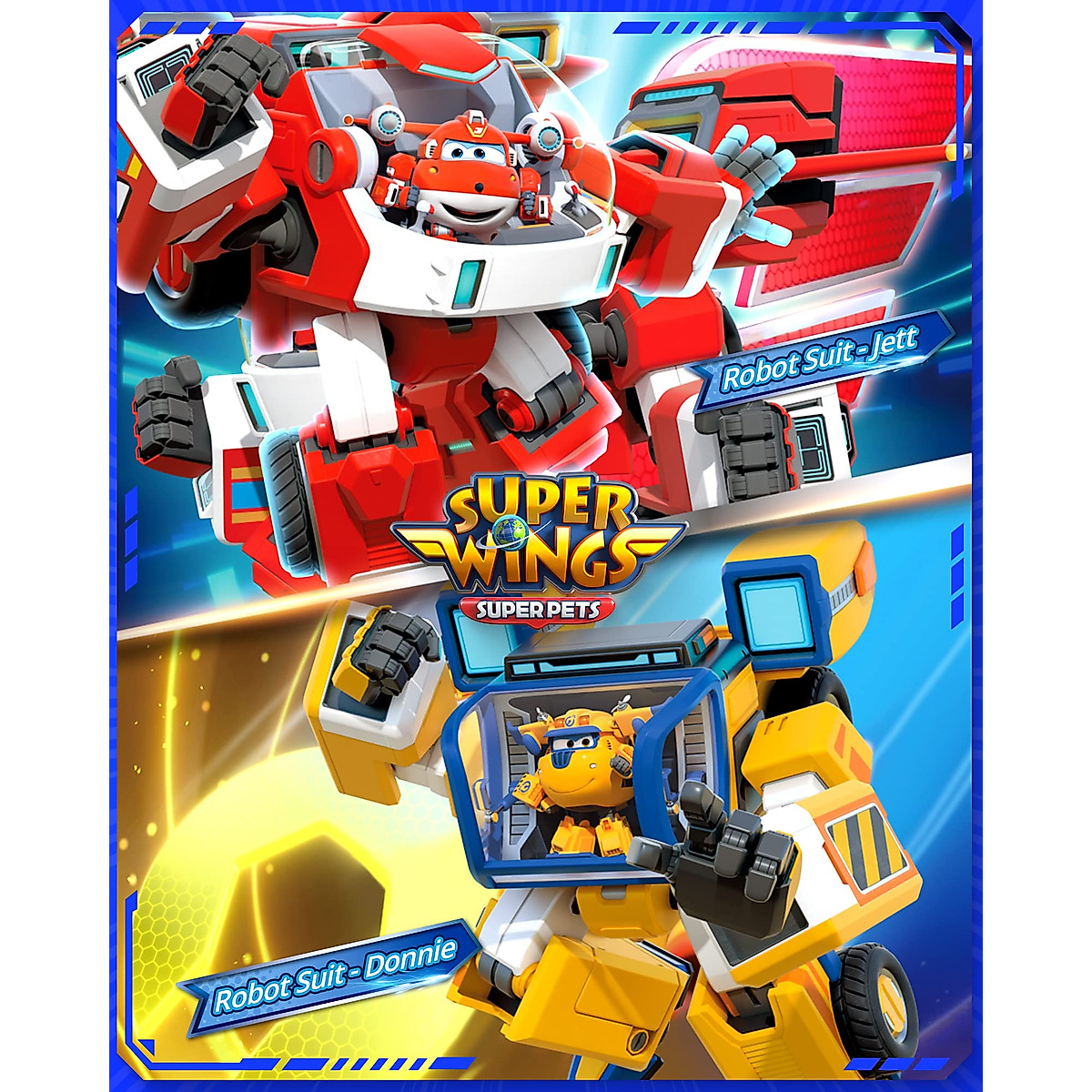 Super Wings Toys 7 Inch Donnie's Transforming Robot from Plane just 15 Steps, Action Figures Toy for Kids Ages 3+, Gift for Preschool Boys and Girls