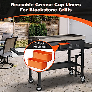 Parutta 28" Silicone Griddle Mat for Blackstone Grill, Heavy Duty Food Grade Grill Mat Come with 2-Pack Grease Cup Liners, Protective Cover Mat for Blackstone 28In Griddle(Not fit 28XL/Pro Size)