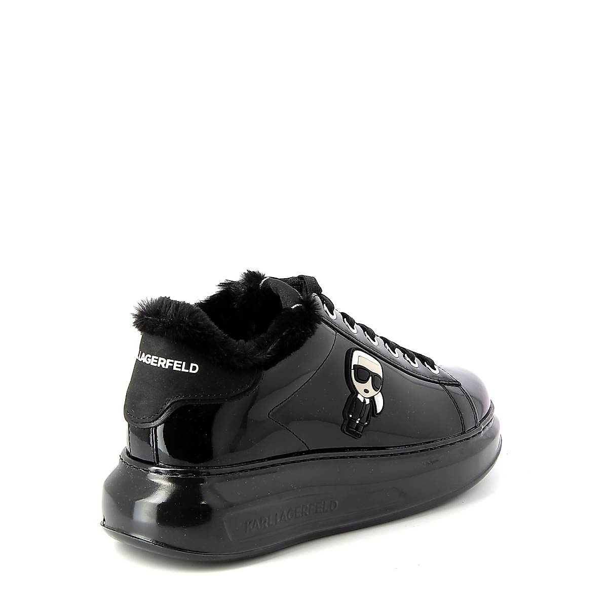 KARL LAGERFELD Kapri Ikon Shine Lo Lace Trainers Women's Black - 37 - Trainers Low Shoes, black, 7 US