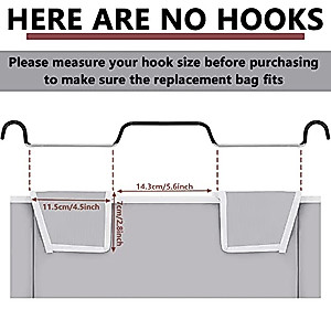 Bonuci Laundry Sorter Replacement Bags Hamper Cart Removable Replacement Bags Laundry Storage Organizer Bag Laundry Hamper Liner, No Hooks 14.76 x 8.66 x 21.65 Inch (Gray, 3 Pcs)