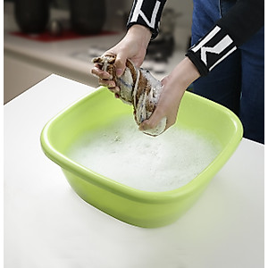 Cand Plastic Square Wash Basin, 12 Quart Dish Tubs, 3-Pack